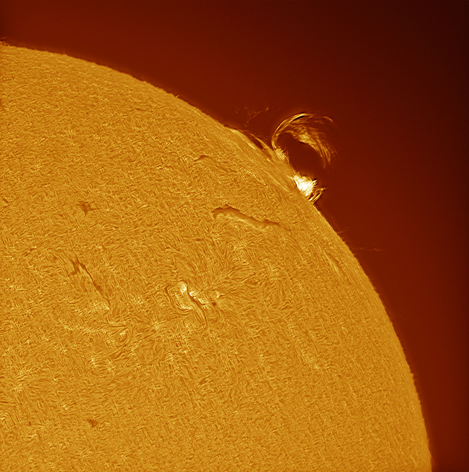 CME and Nice Prominence - Sky & Telescope