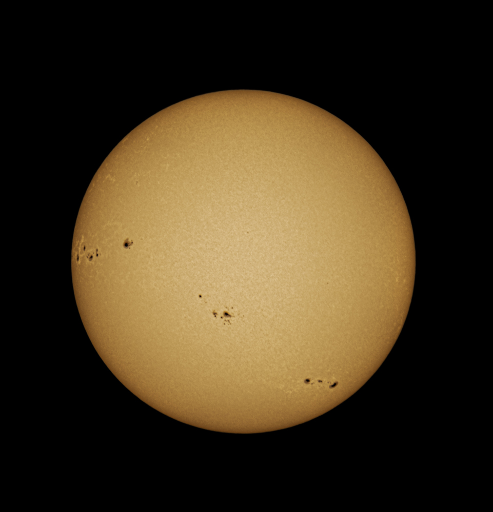 The surface of active Sun in visible light - Sky & Telescope