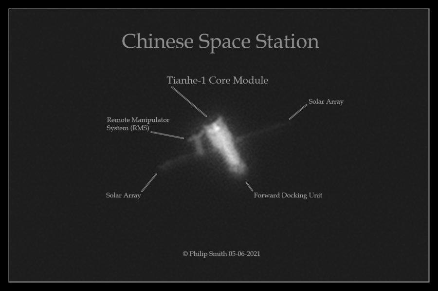 Chinese Space Station " Tianhe-1 Core Module " - Sky & Telescope