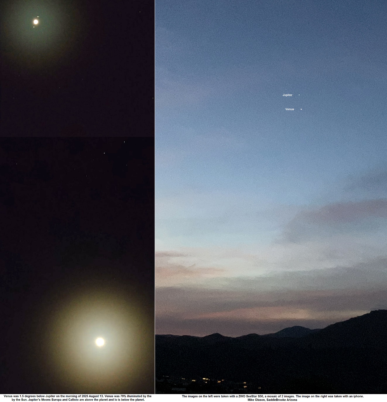 Venus-Jupiter Conjunction 2025 August 13 - Sky & Telescope