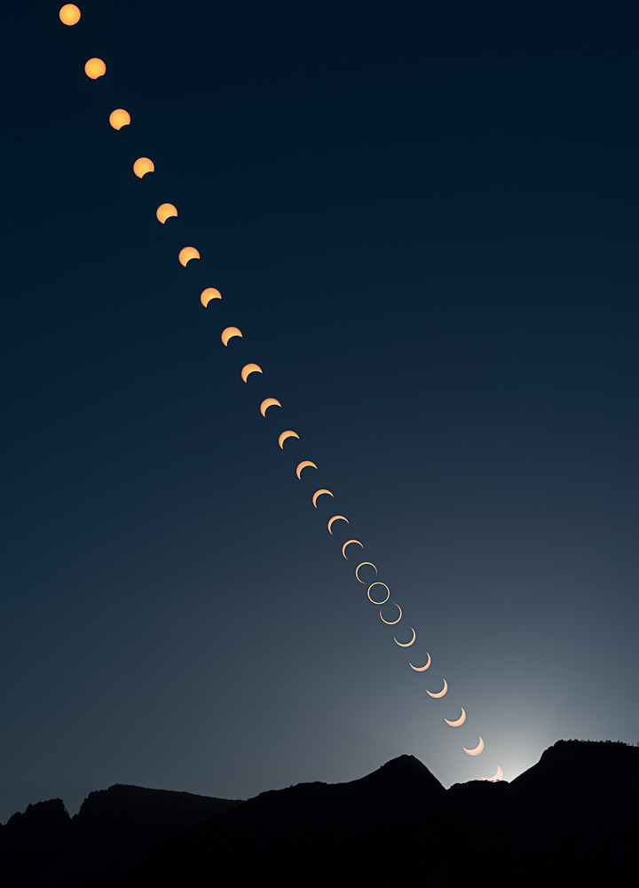 Zion Annular Eclipse Blue | Tony Arnerich - Sky & Telescope