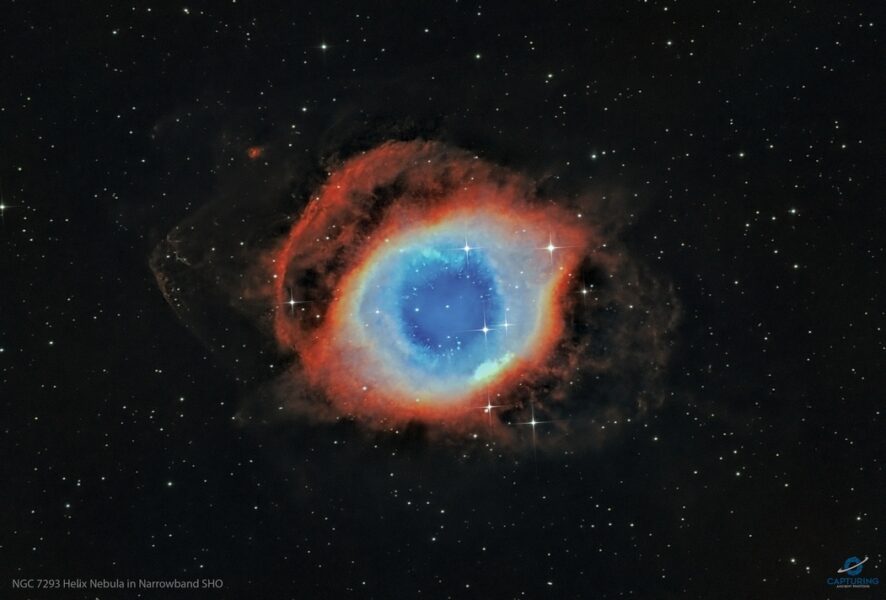 The Helix Nebula NGC 7293 in Narrowband SHO - Sky & Telescope