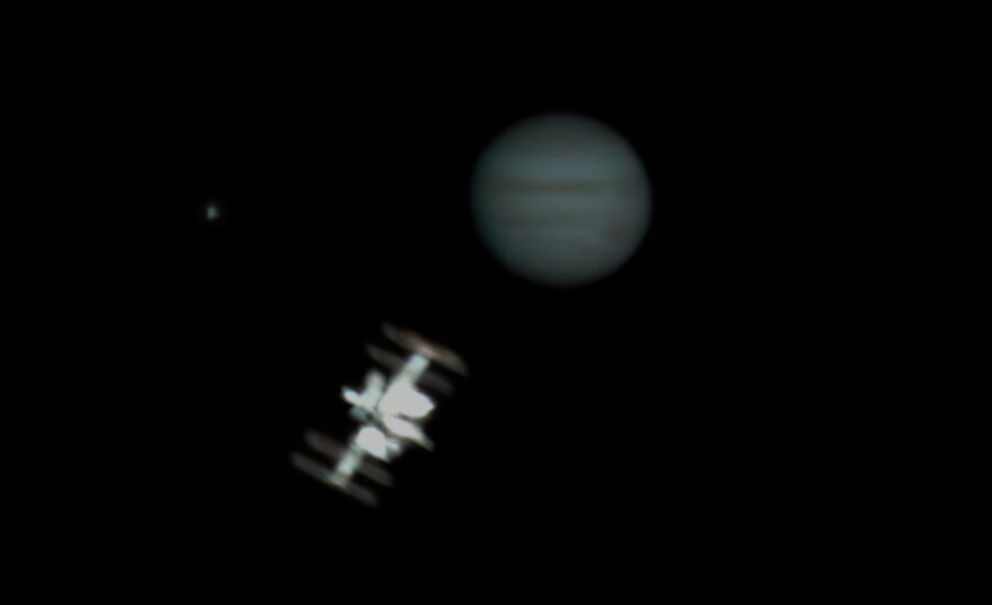 ISS passes Jupiter & Io - Sky & Telescope