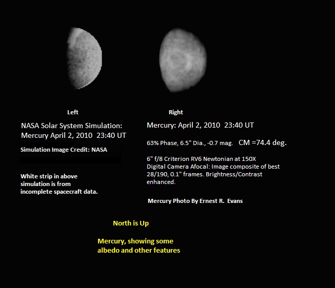 Craters and Albedo Features on Mercury | Ernest R. Evans - Sky & Telescope