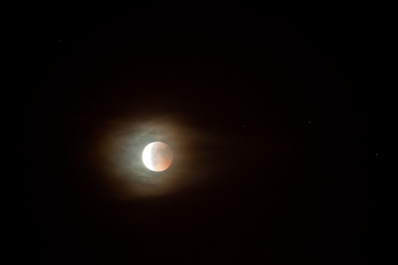 Mmoon in the clouds, 15th Lunar Eclipse | Robert Pipala - Sky & Telescope