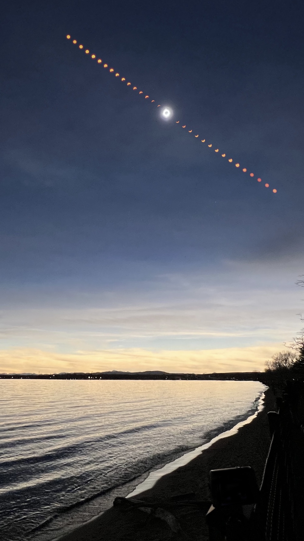 2024 Total Solar Eclipse Over Lake Champlain (Sequence) - Sky & Telescope