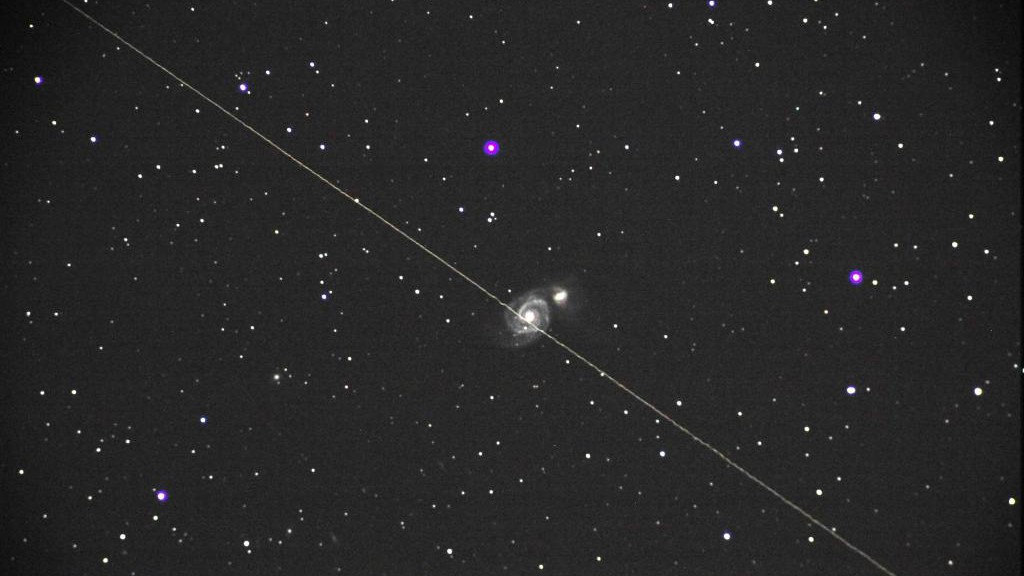 whirlpool with shoting star | Deepak Joshee - Sky & Telescope